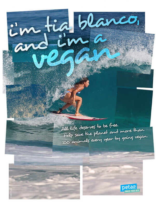 Pro Surfer Tia Blanco Does Pro-Vegan Ad With PETA