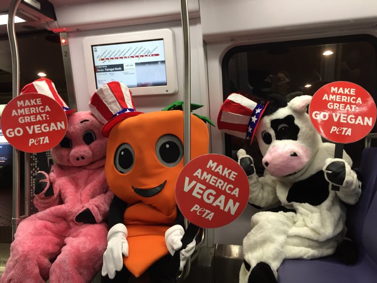Inauguration Photos: 'Make America Great—Go Vegan!' | PETA