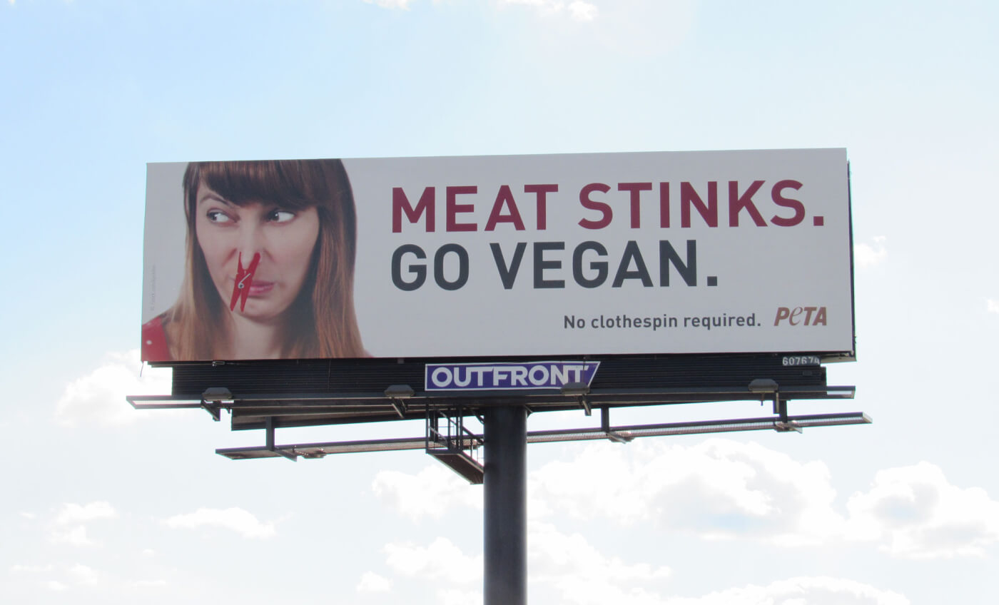 'Meat Stinks!' Billboard Encourages Ohio Drivers to Go Vegan