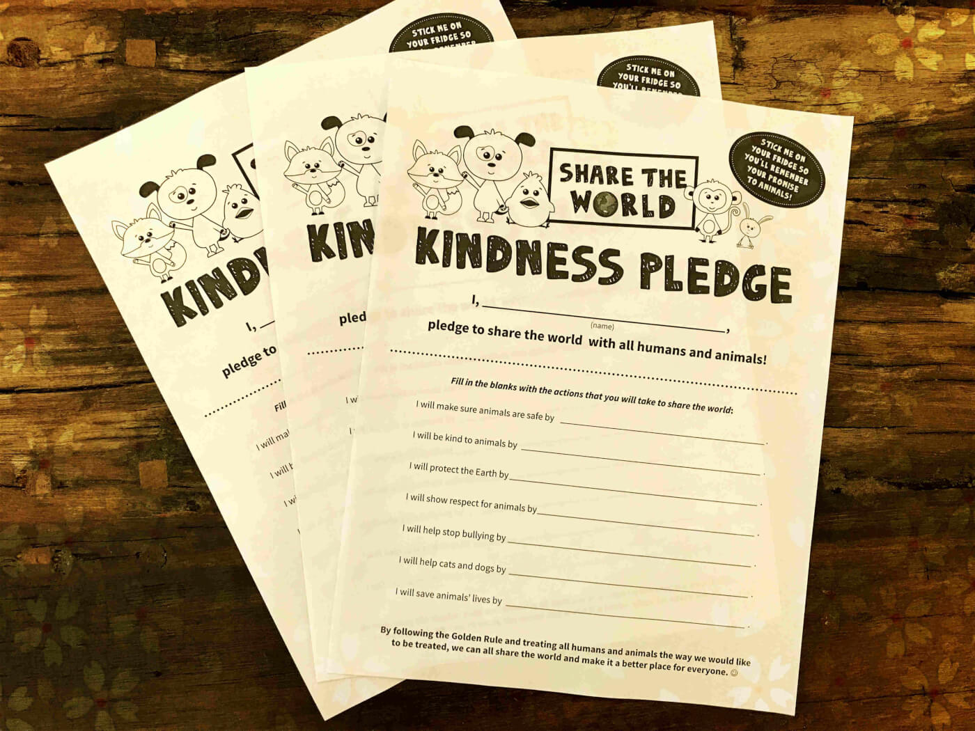 Download a Class Set of Kindness Pledges | PETA