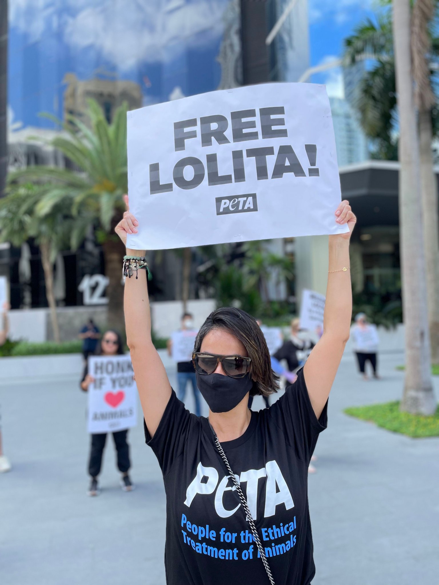 Activists Make a Splash for Orca Lolita in Miami | PETA