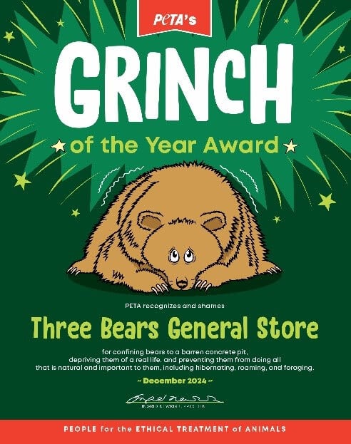 No Heart at All! Three Bears General Store is PETA’s ‘Grinch of the ...