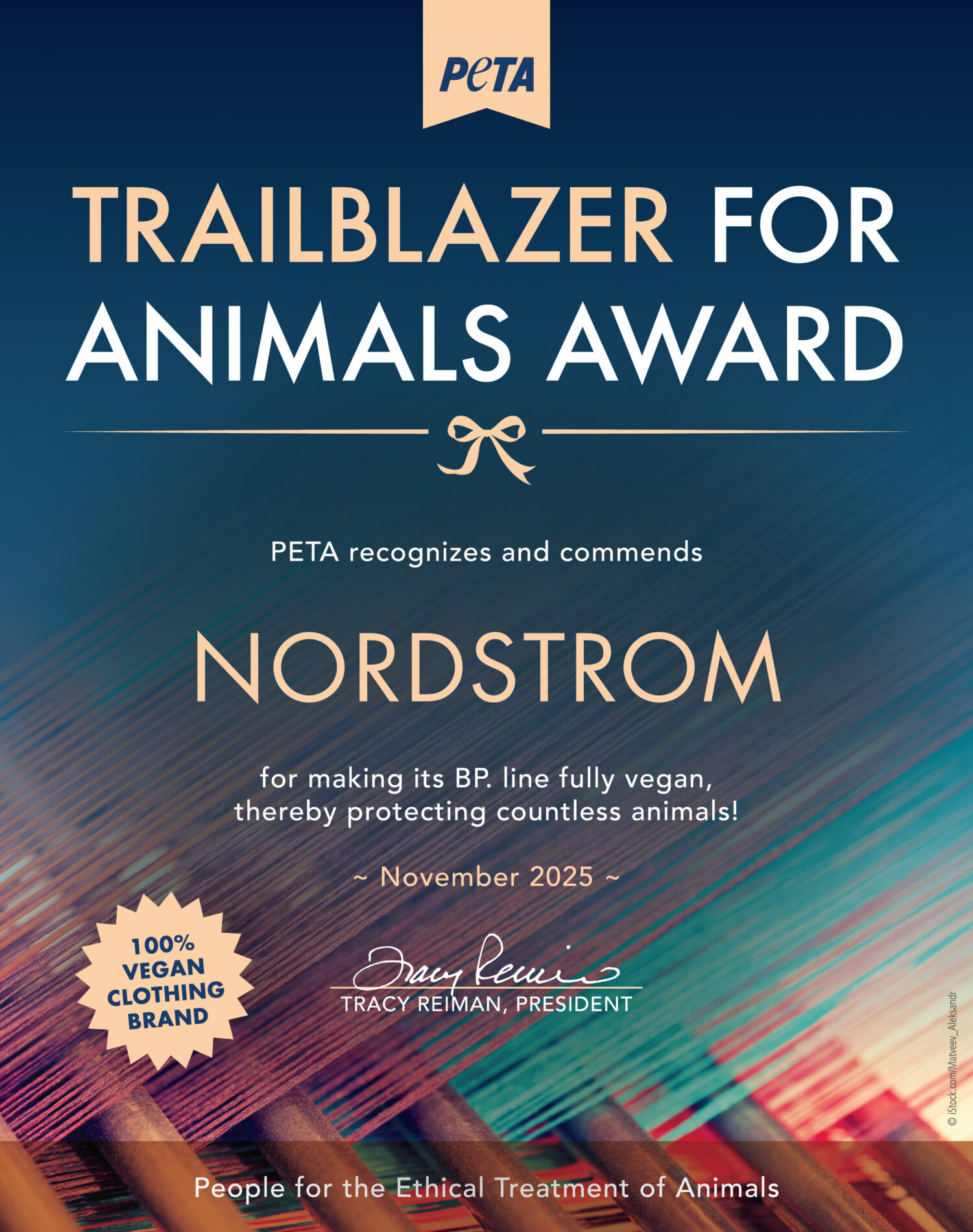 Nordstrom Nabs ‘Trailblazer for Animals’ Award From PETA for Making BP ...